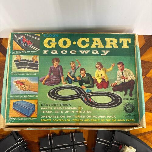 Vintage 1962 Eldon Go-Cart Raceway Slot Car Set in Original Box | BIRDS ...